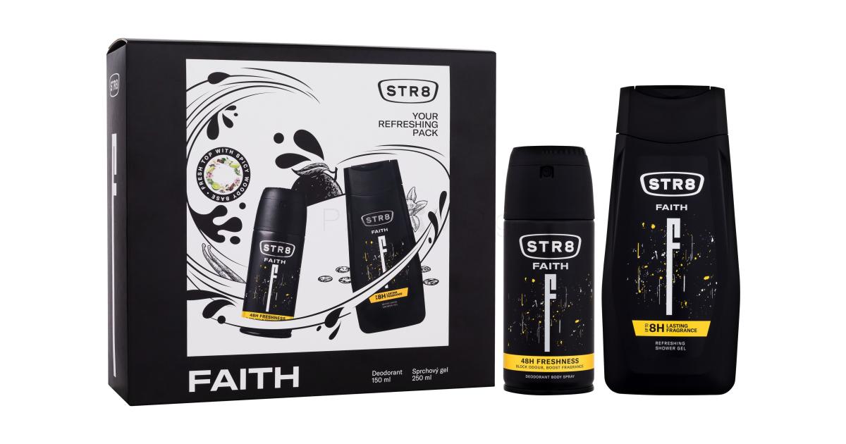 STR8 Faith 48h Σετ δώρου αποσμητικό 150 ml + αφρόλουτρο 250 ml ελλατωματική συσκευασία | Parfimo.gr